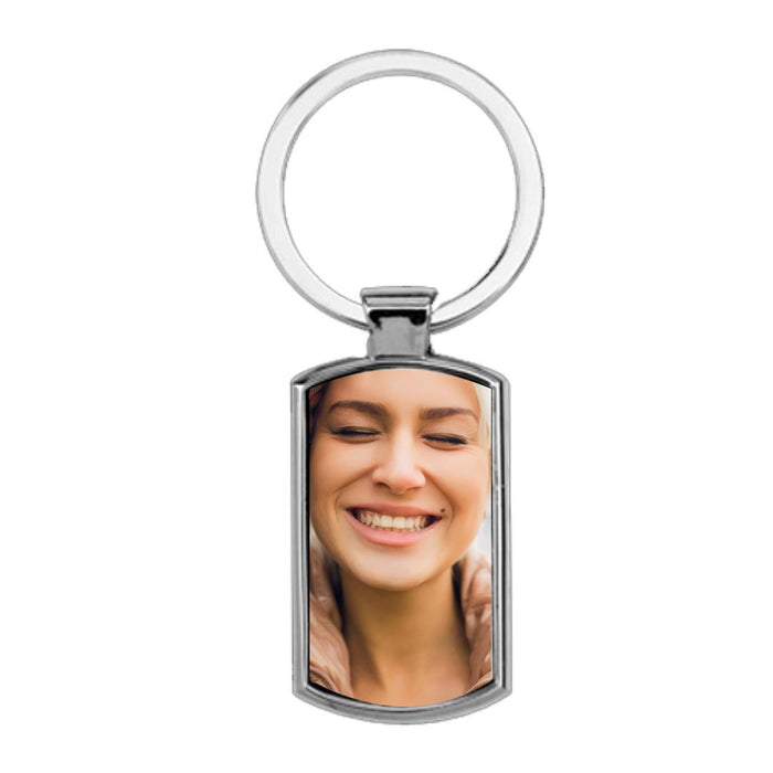 Metal Photo Keyring Rectangle